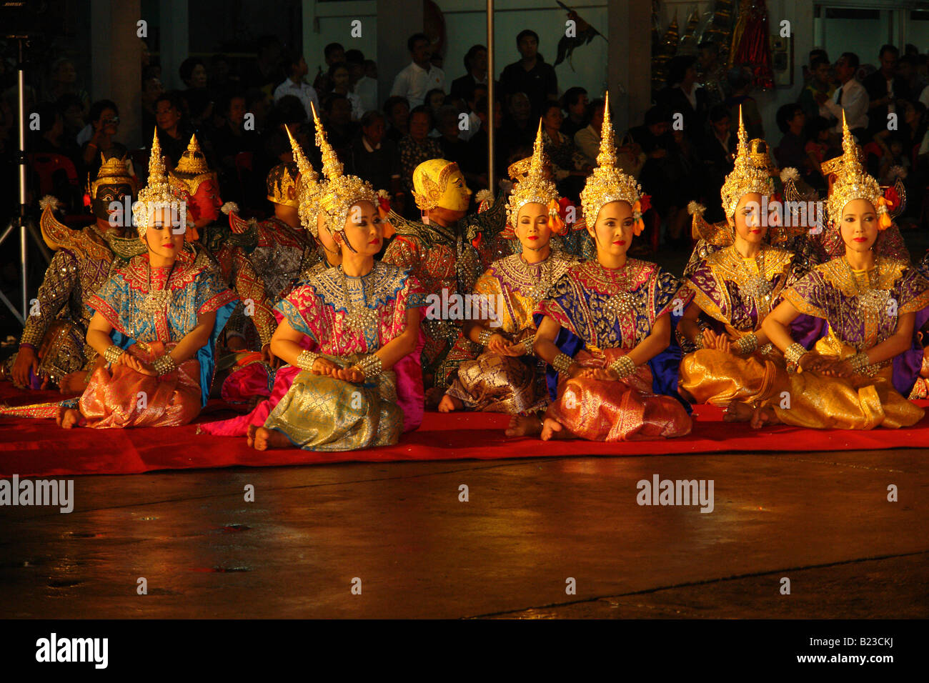 Traditional dancers performing dance based on Hindu epic Ramayana Wat ...