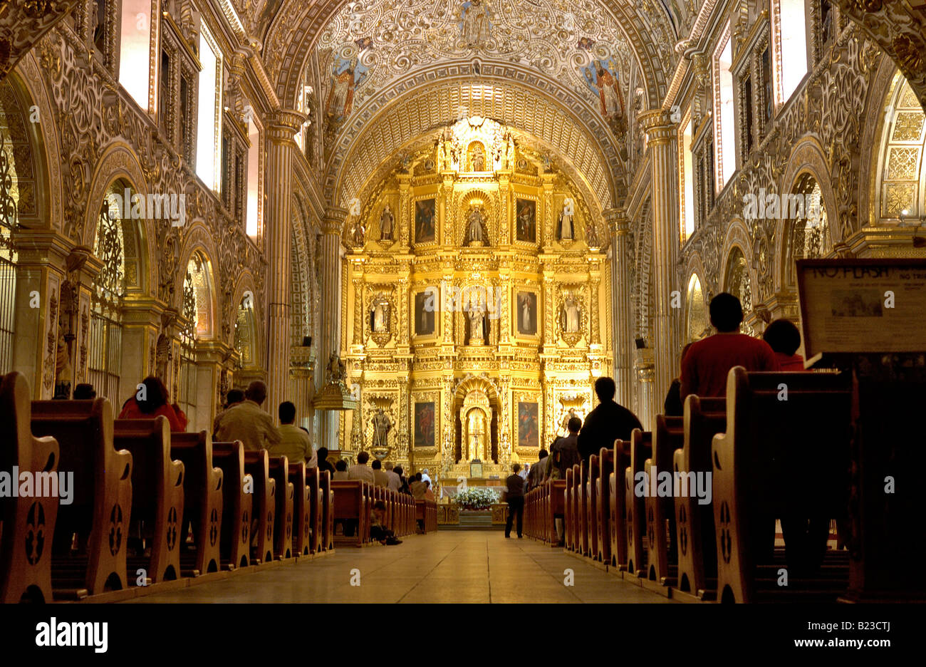 People in cathedral Santo Domingo Church Oaxaca Mexico Stock Photo - Alamy