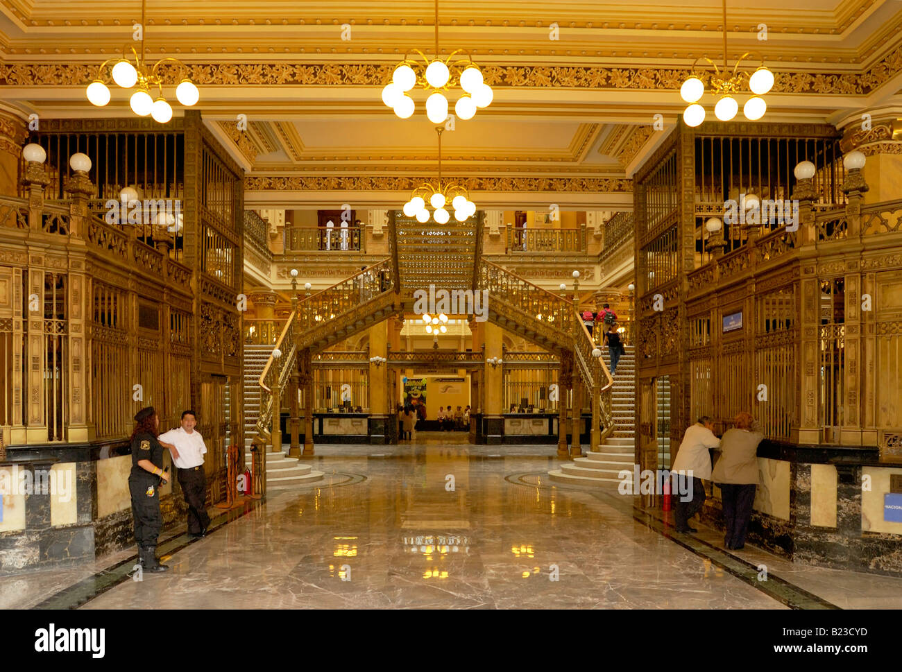 Interiors of post office Palacio de Correos Mexico City Mexico Stock ...