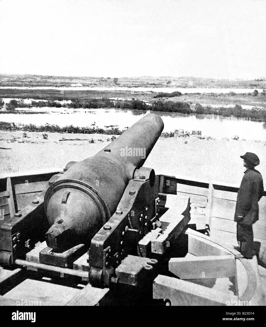 Confederate Gun Above Dutch Gap Stock Photo - Alamy