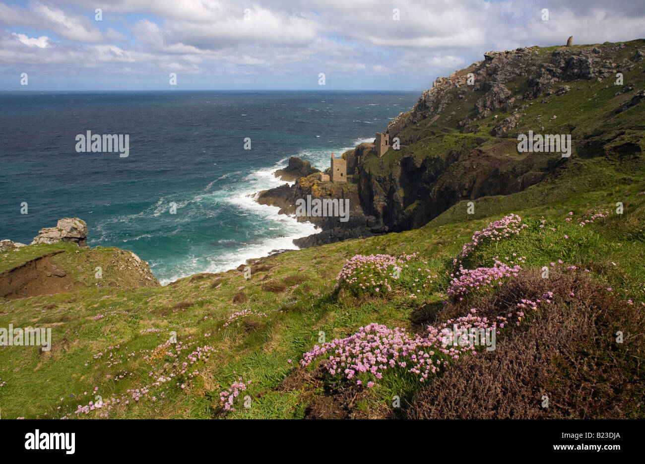 the crowns engine houses botallack mine cornwall Stock Photo - Alamy