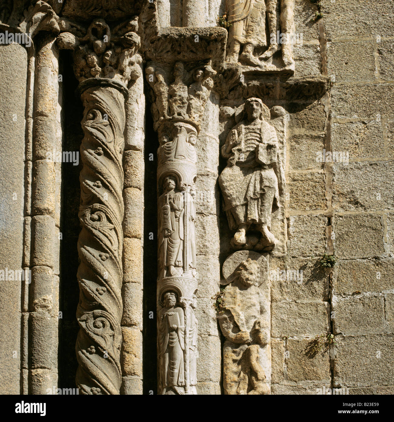 Romanesque Portico Detail Puerta de Platerías Santiago de Compostela ...