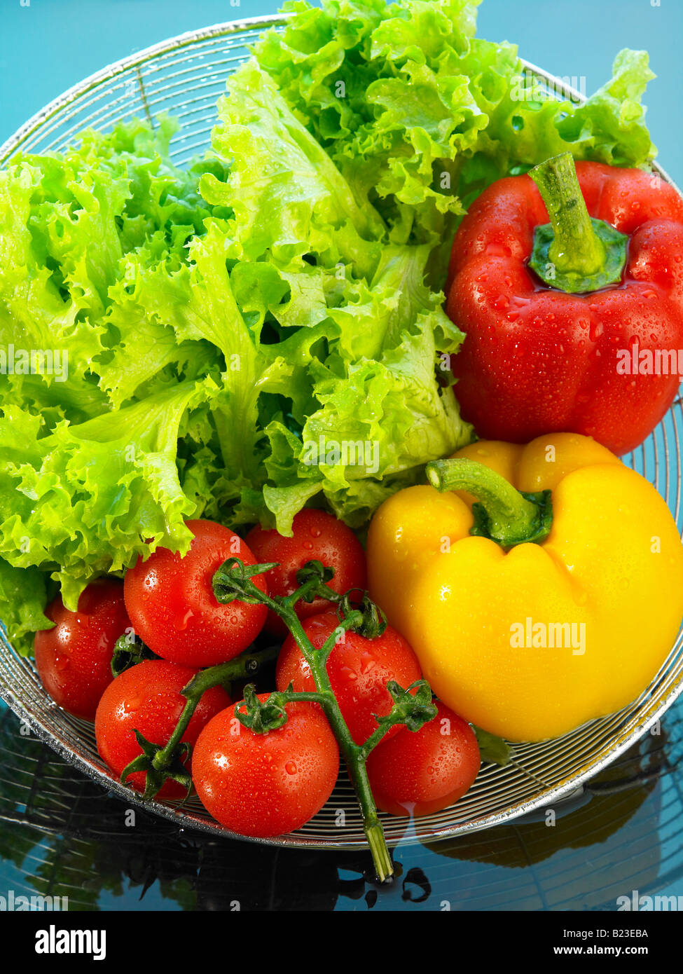 fresh vegetables in strainer Stock Photo - Alamy