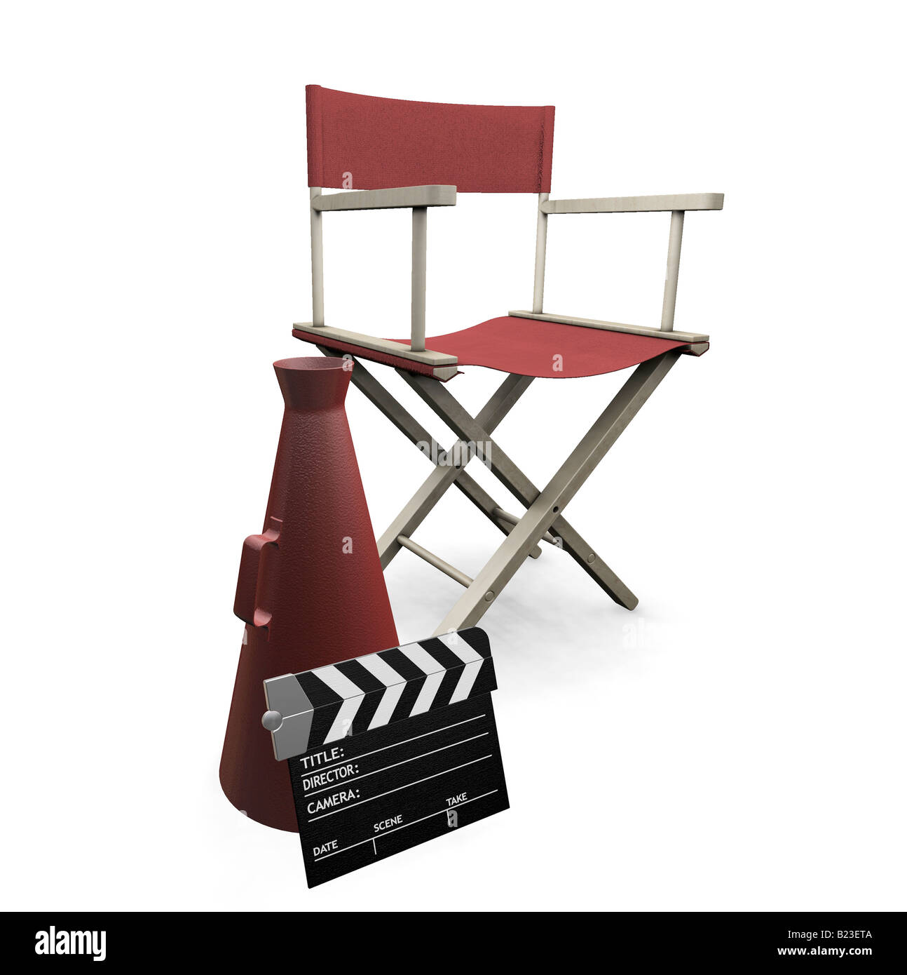 3D render of movie items isolated on white background Stock Photo - Alamy