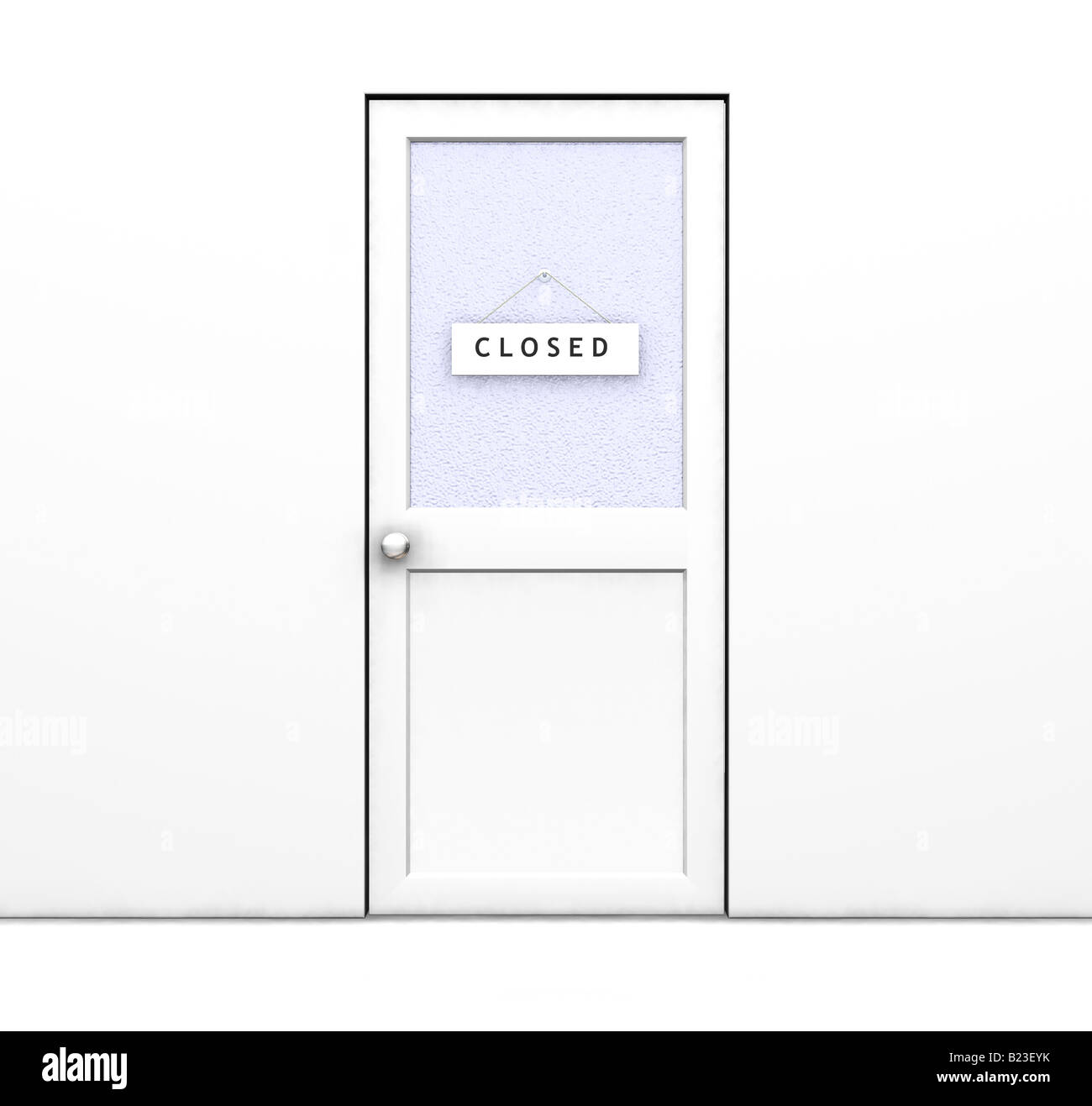 3D render of a closed door with a closed sign on it Stock Photo - Alamy