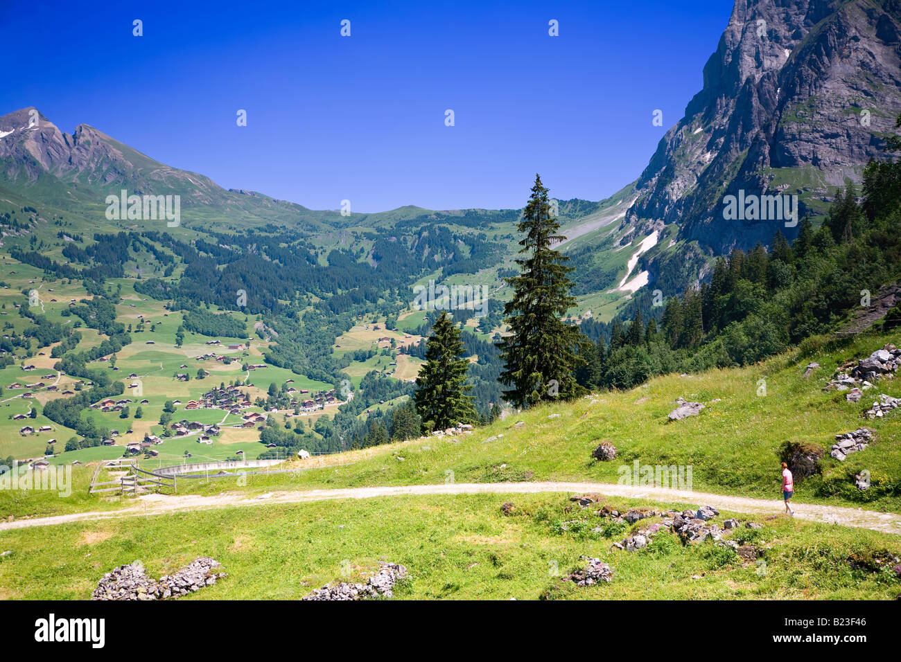 This is a hiking trail near Grindelwald in the Canton of Bern in ...