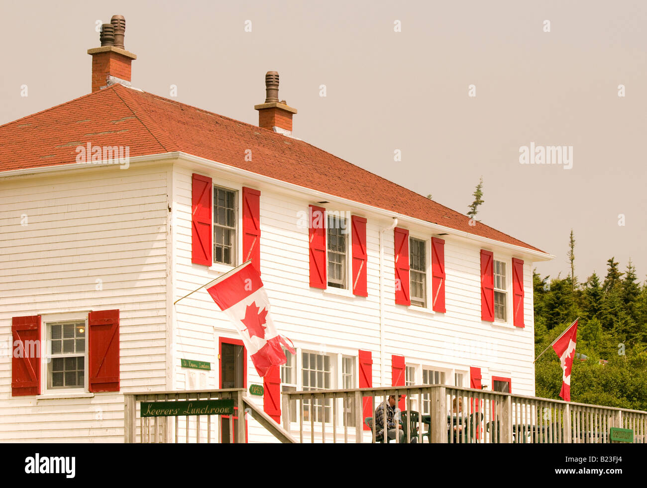 Canada New Brunswick Colorful tea house at Cape Enrage Bay of Fundy ...