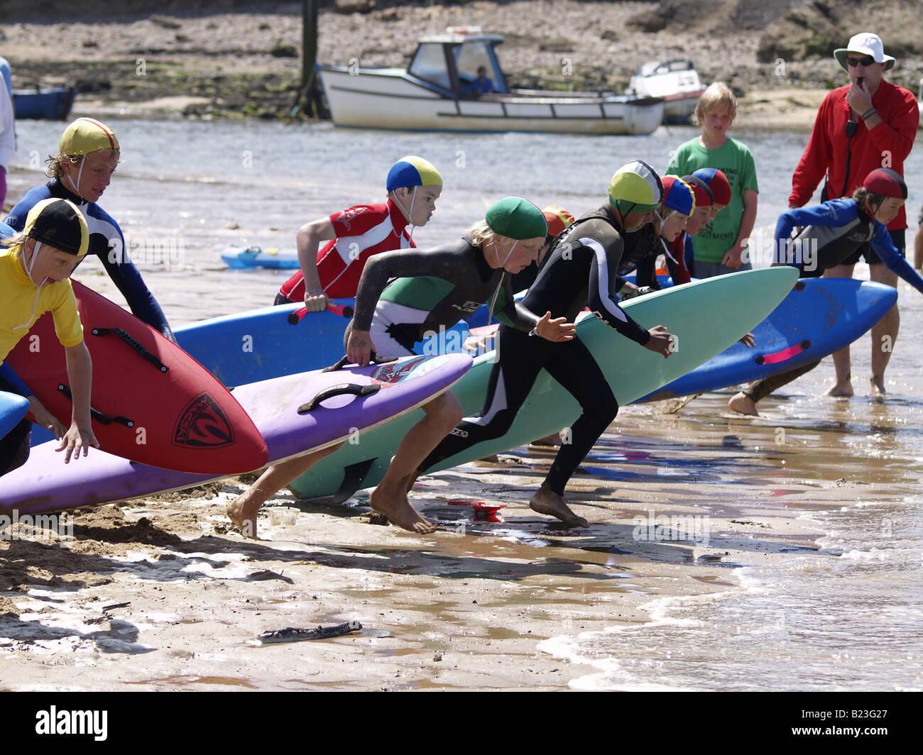 The start of race at the Lifesaving club's, junior championships at ...