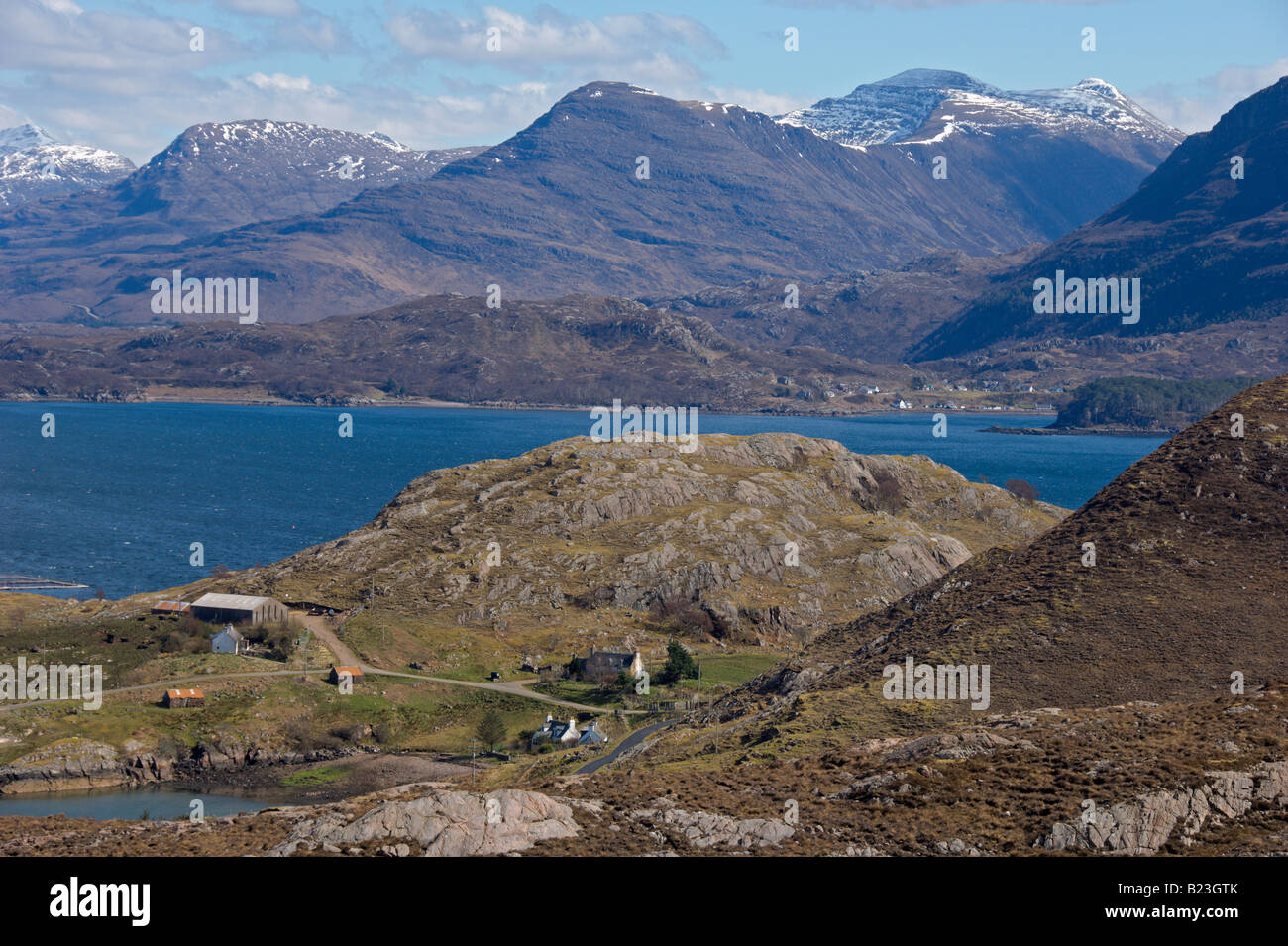 Looking north across Upper Loch Torridon to Inveralligin Highland ...