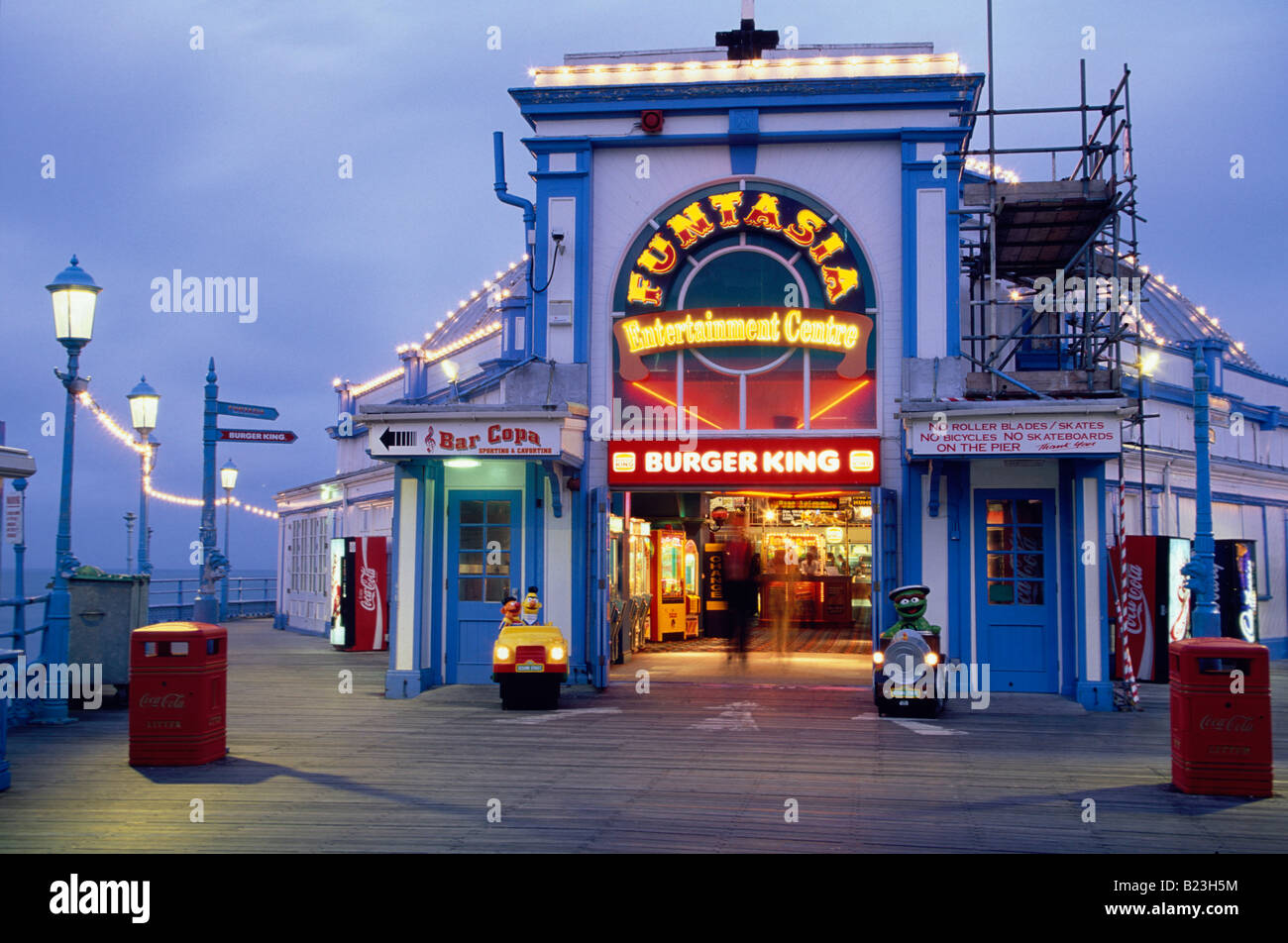 Pier and beach at night Eastbourne England Stock Photo - Alamy