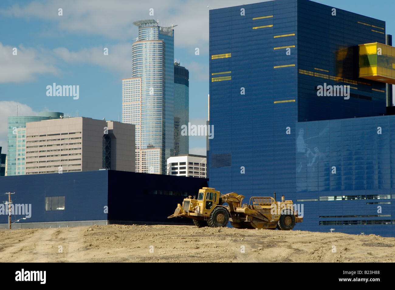 heavy equipment on a construciton site in Minneapolis Minnesota Stock ...