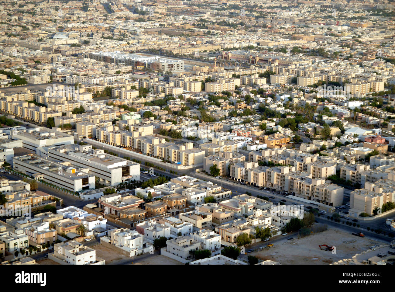View showing residential and commercial districts of Riyadh, Saudi ...