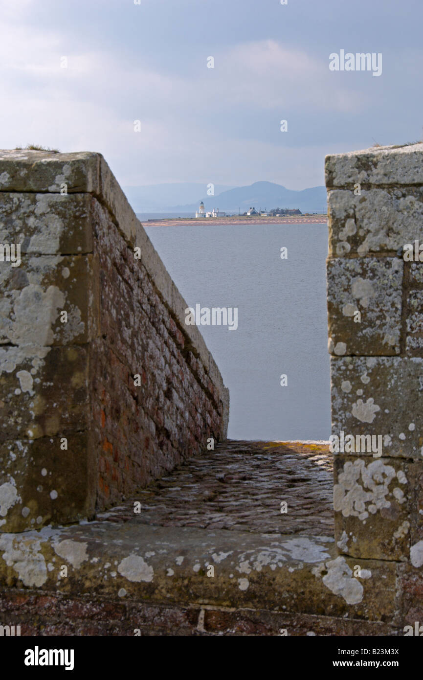 Looking north from Fort George to Moray Firth Fortrose lighthouse Nairn ...