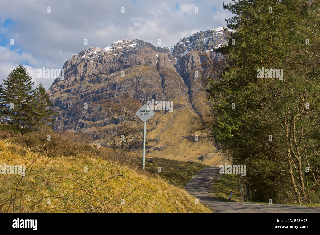 Road to Glencoe village Glancoe Highland Region Scotland April 2008 ...