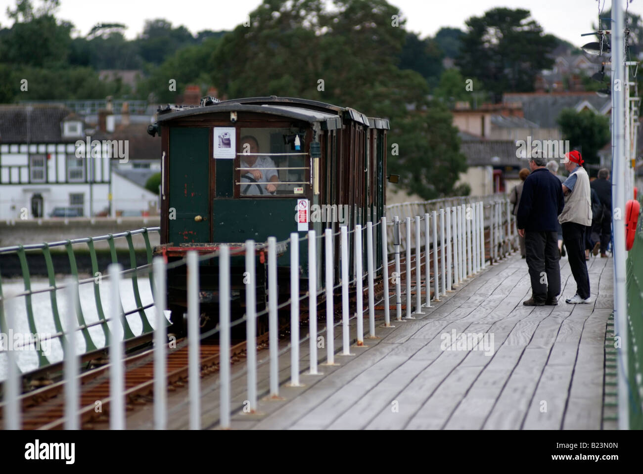 Hythe Pier passenger electric train enroute to the pierhead Hampshire ...