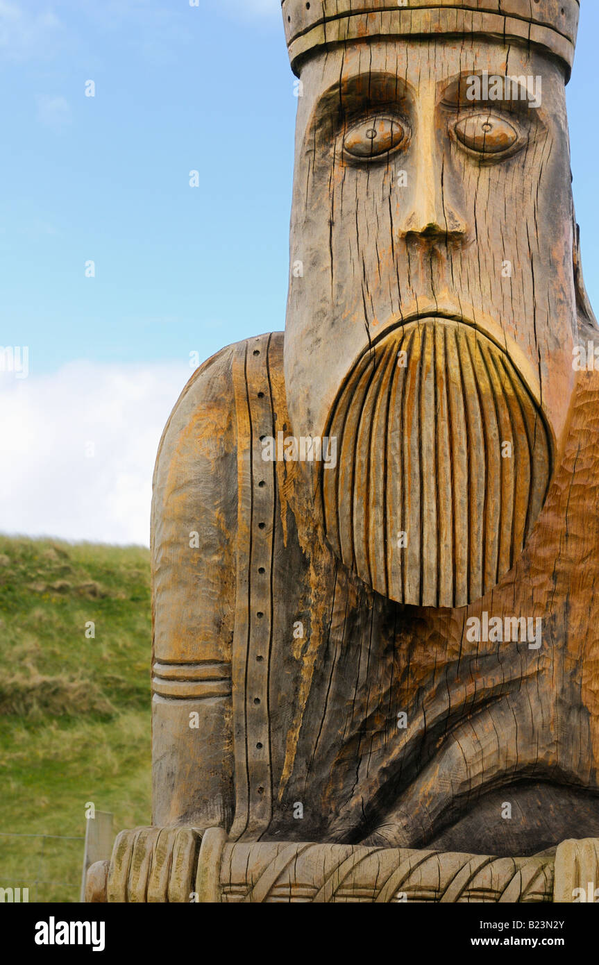 Oak carving of a Lewis or Uig Chessman by Stephen Hayward at Ardroil ...