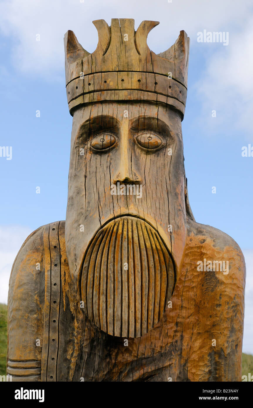 Oak carving of a Lewis or Uig Chessman by Stephen Hayward at Ardroil ...