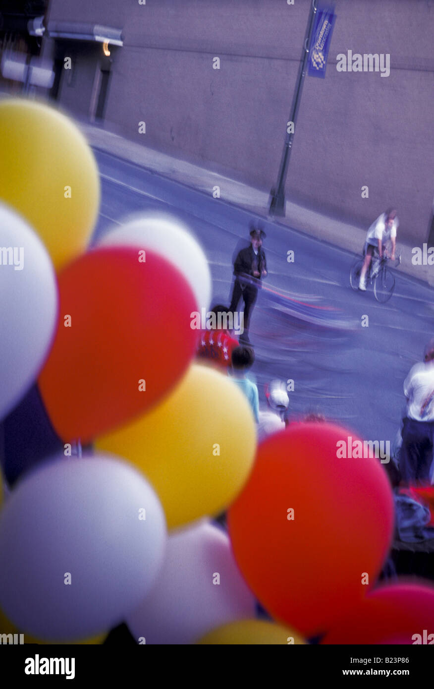 Motion soft blur colorful balloons Stock Photo - Alamy