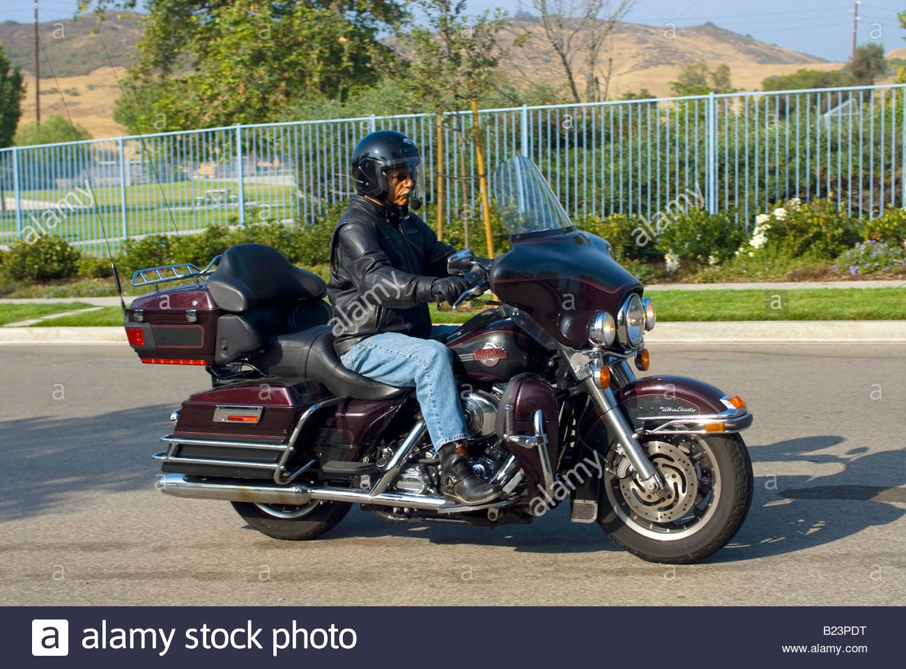 Man On Harley Davidson Motorcycle Stock Photos & Man On Harley Davidson ...