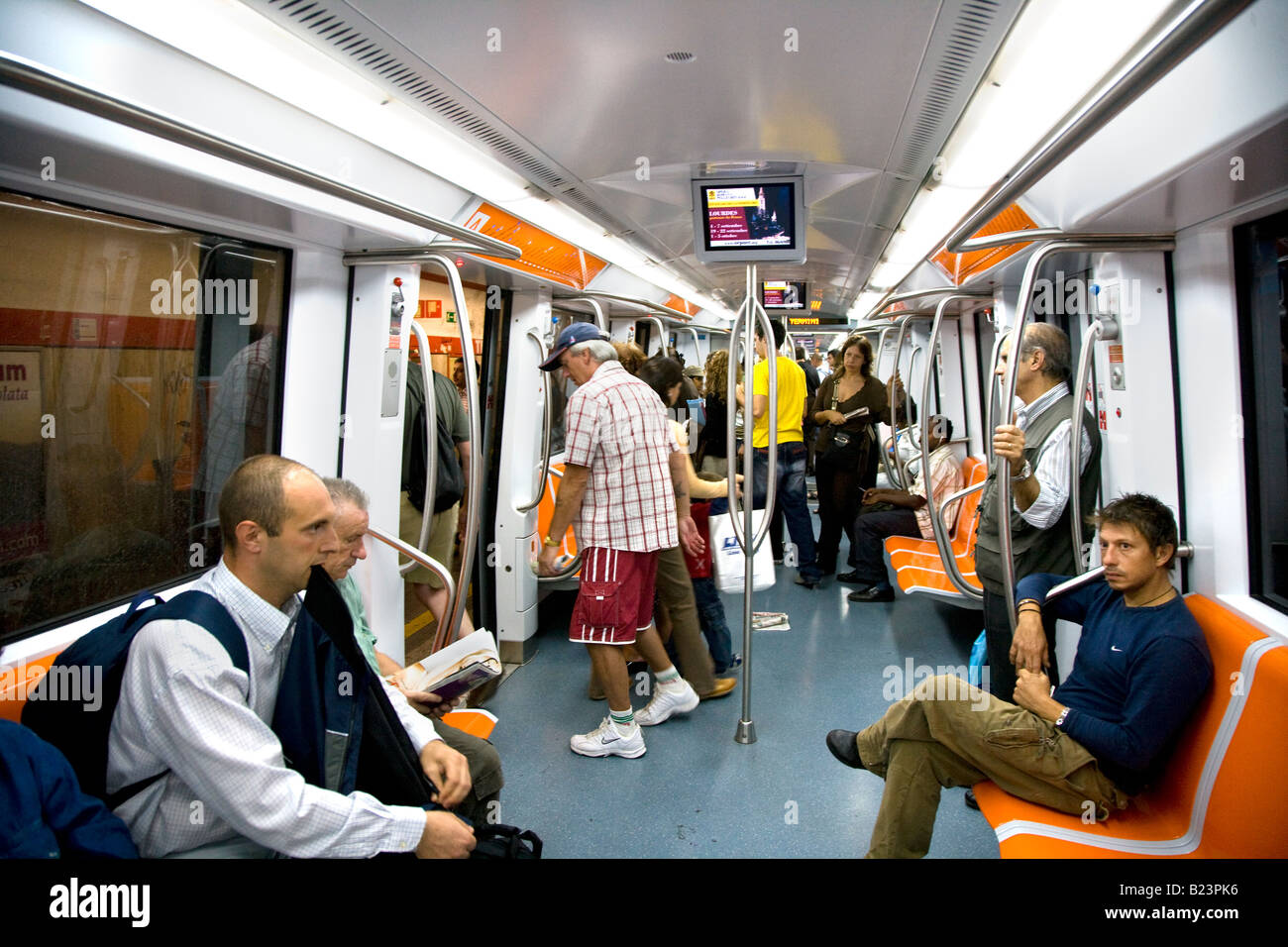 Passengers on a Rome Metro Train Rome Italy Stock Photo - Alamy