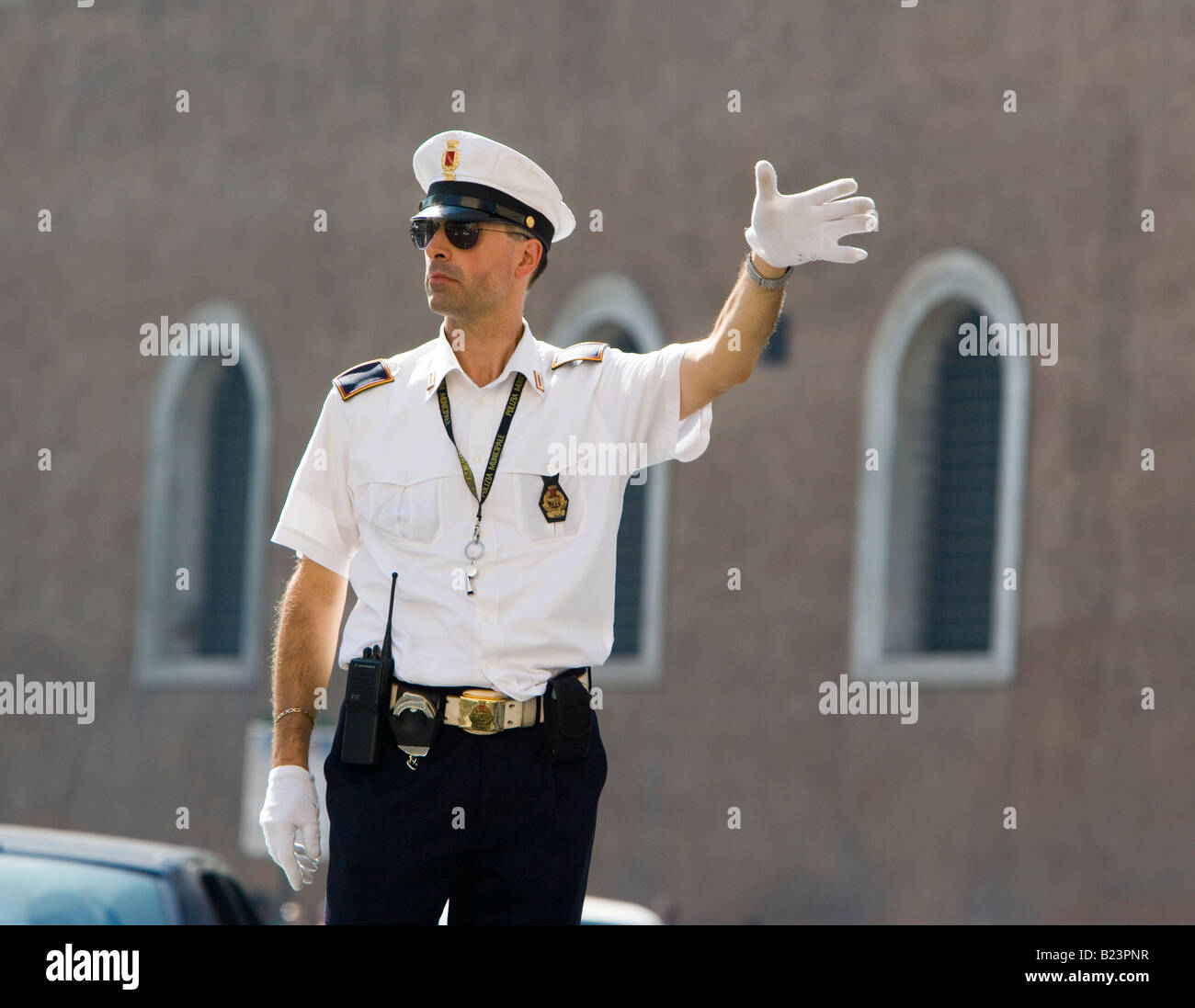 Traffic policeman directing traffic in Rome Italy Stock Photo - Alamy