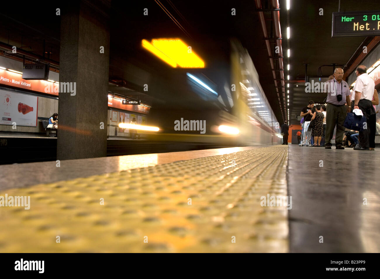 Metro underground train Rome Italy Stock Photo - Alamy