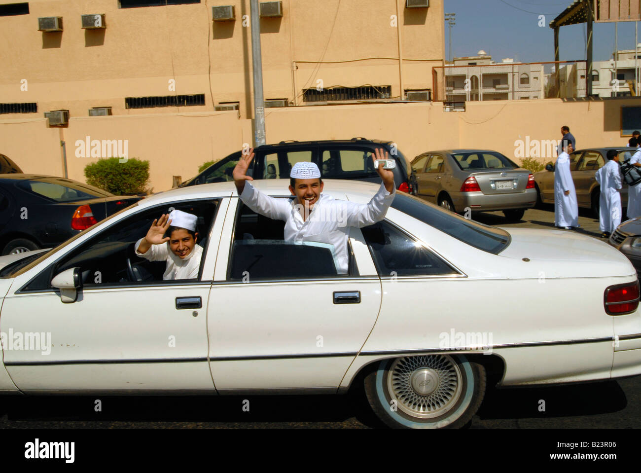 Young Saudi men driving around Jeddah Saudi Arabia Stock Photo - Alamy