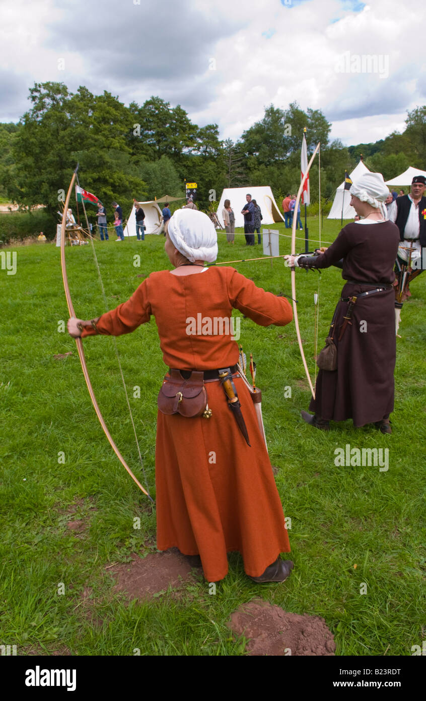 Archers at Skenfrith Medieval Fun Day Monmouthshire Wales UK EU Stock ...