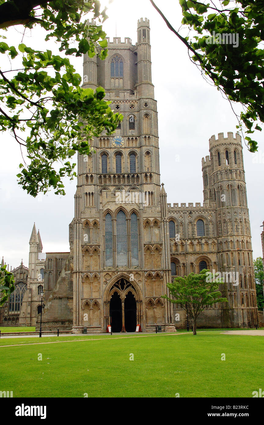 Ely Cathedral Tower and West front in Cambridge England UK Stock Photo ...