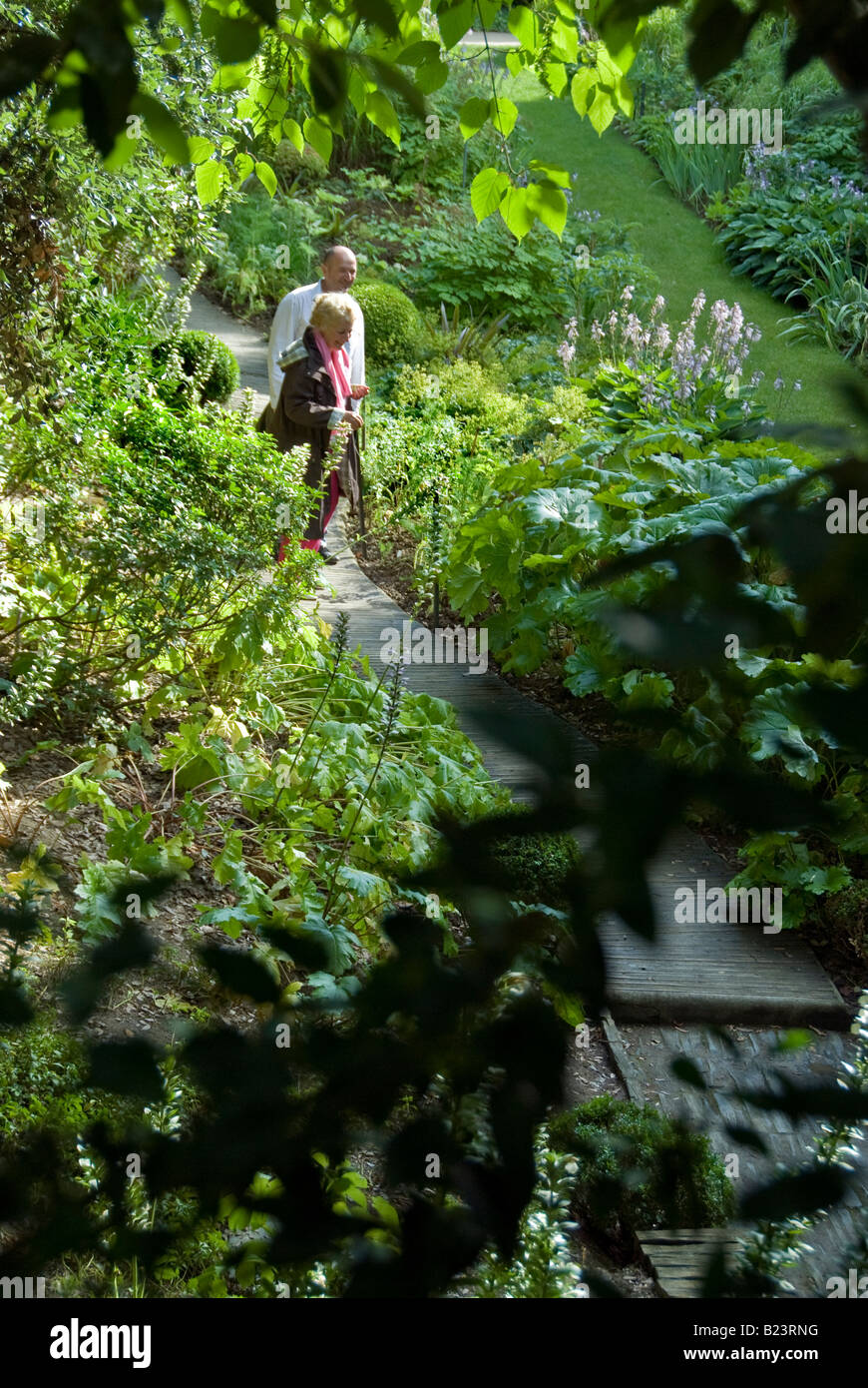 Paris France, Outside in Public Garden Senior Adult Couple, Promenading ...