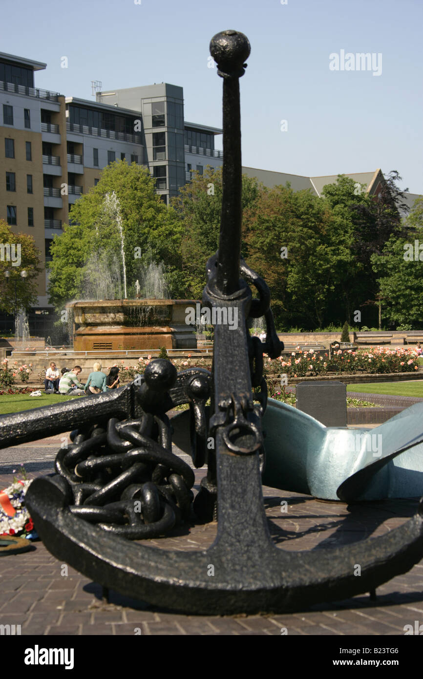 City of Kingston upon Hull, England. Anchor memorial to the Merchant ...