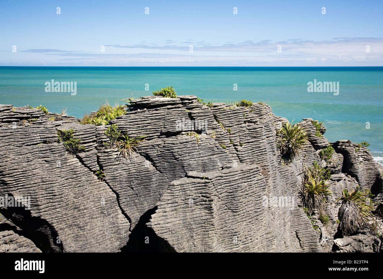 PANCAKE ROCKS PUNAKAIKI NEW ZEALAND Stock Photo - Alamy