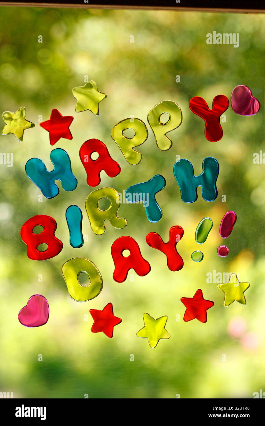 Letters on window Stock Photo - Alamy