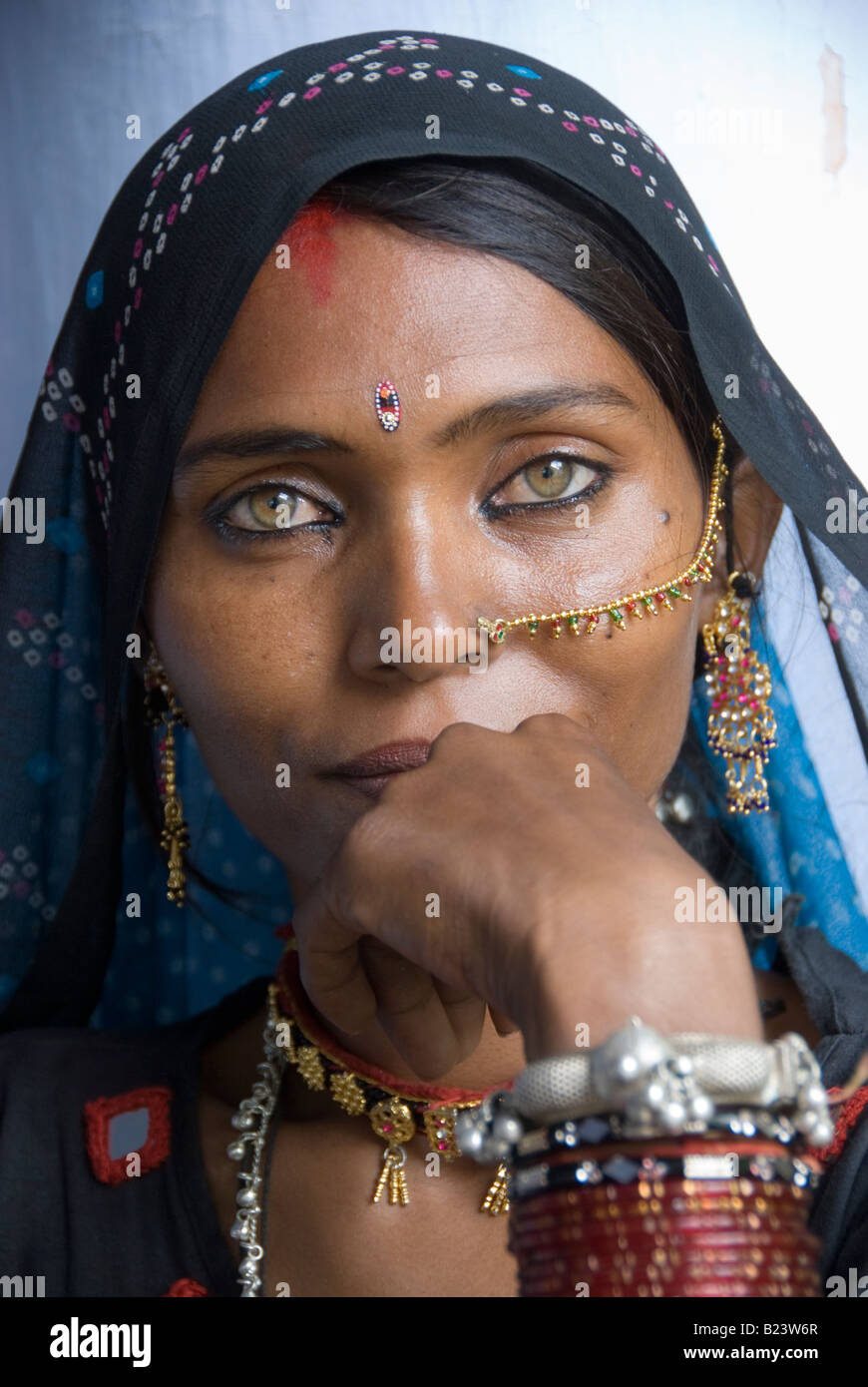 Portrait Of A Beautiful Traditionally Dressed Indian Woman From The