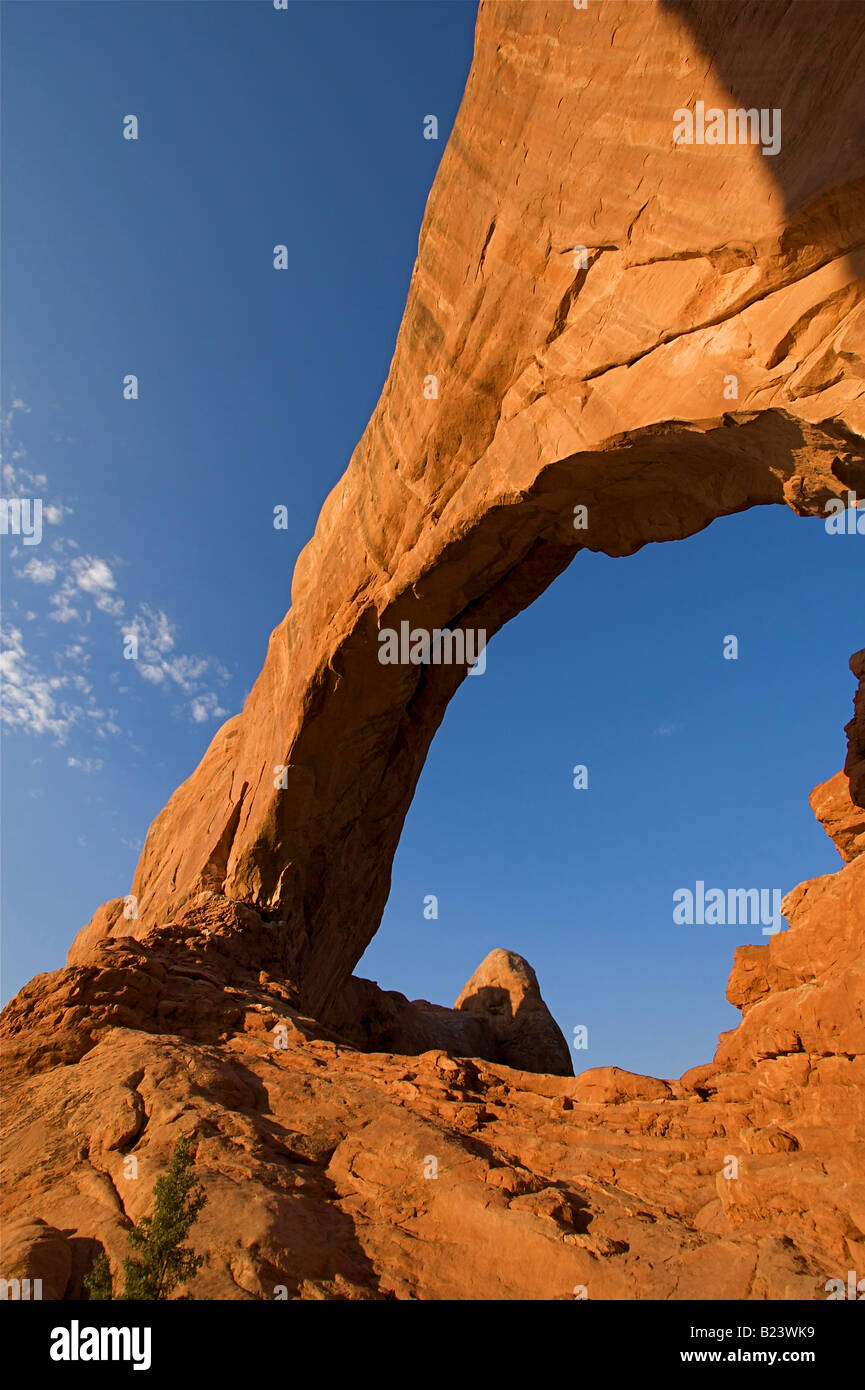 Natural red rock arches at Arches National Park in Utah USA Stock Photo ...