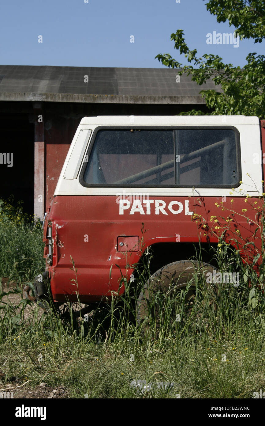 old patrol truck in farm yard in country Stock Photo - Alamy