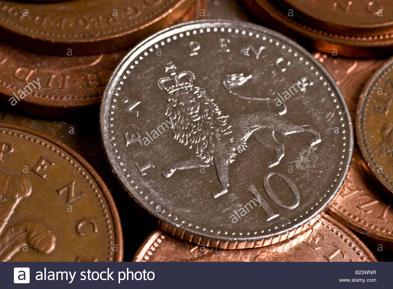 British Money 10p 10 Pence Stock Photos & British Money 10p 10 Pence ...