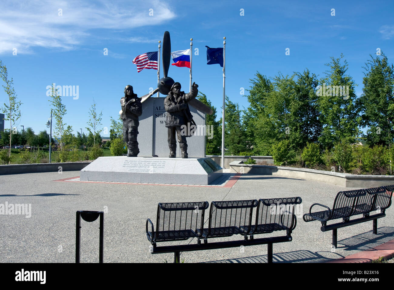 Alaska Siberia World War II Memorial - Fairbanks, Alaska Stock Photo ...