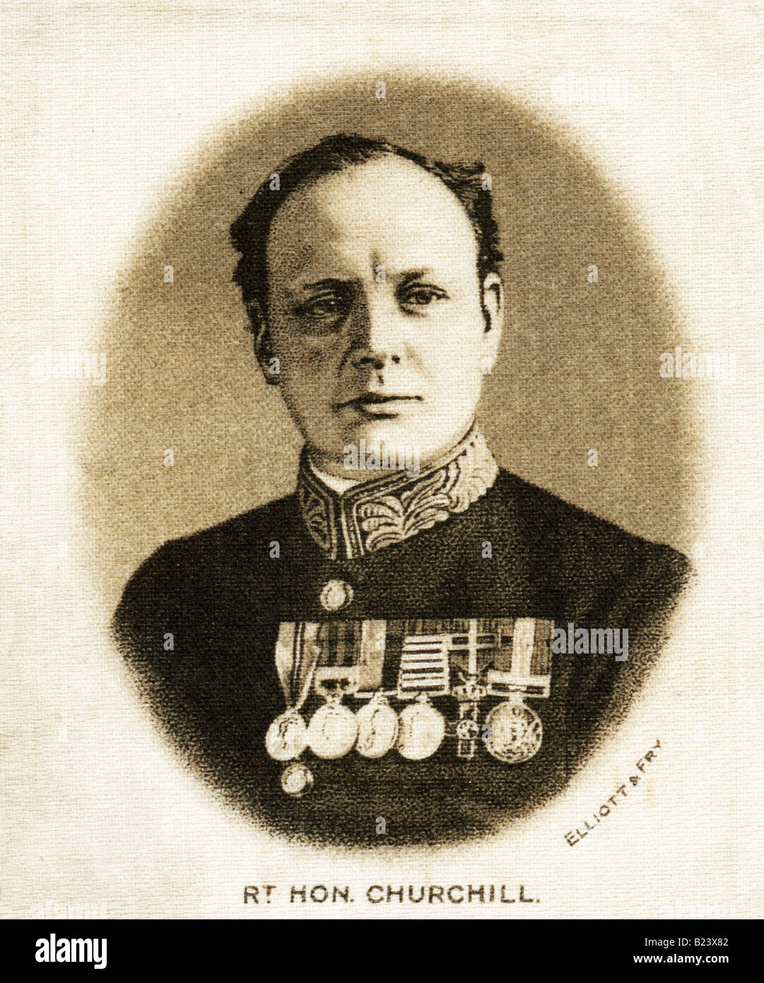 A 1915 George V Silk Print of Winston Leonard Spencer Churchill, FOR ...