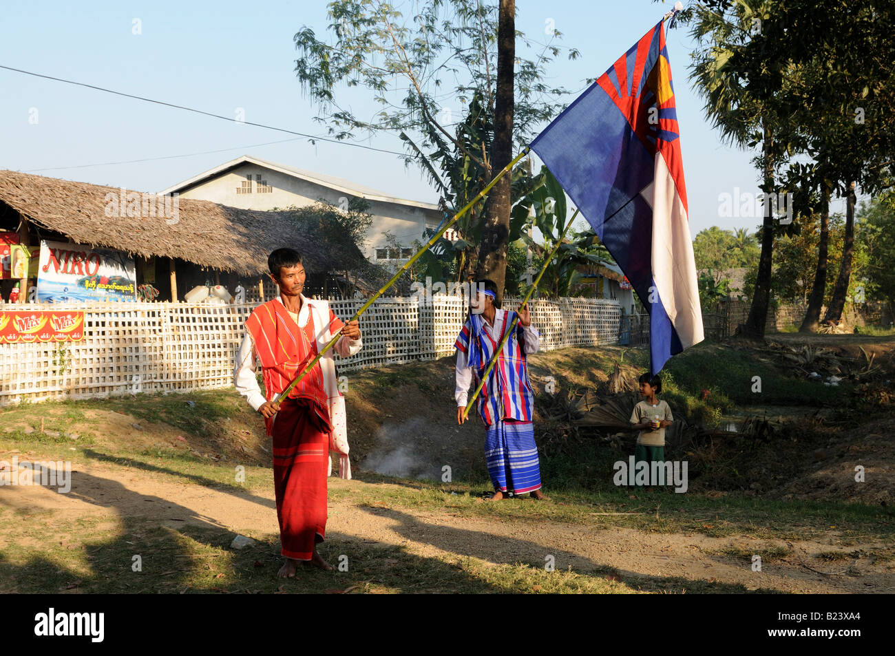 Boys and girls dancing while the annual traditional Kayan ceremony this ...
