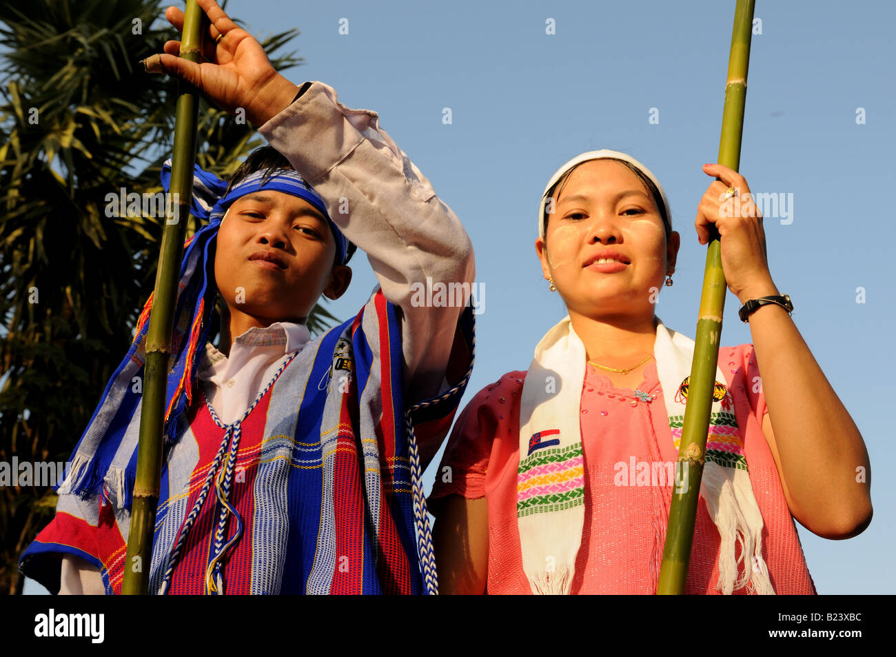 Boys and girls dancing while the annual traditional Kayan ceremony this ...