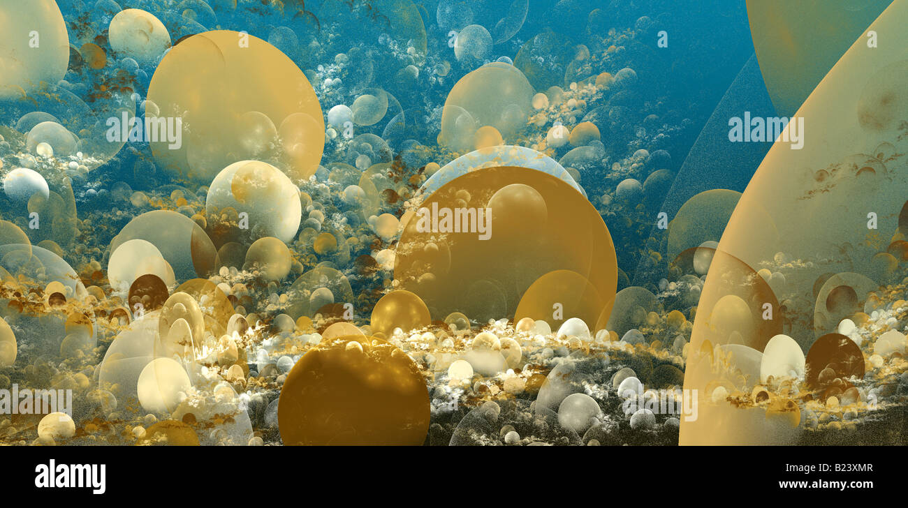 Deep sea concept by coloured fractal shapes Stock Photo - Alamy