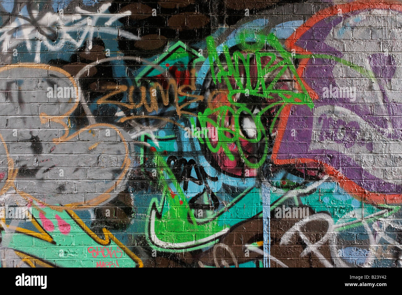 Urban art on railway underpass, Near Dunton Green, Kent Stock Photo - Alamy