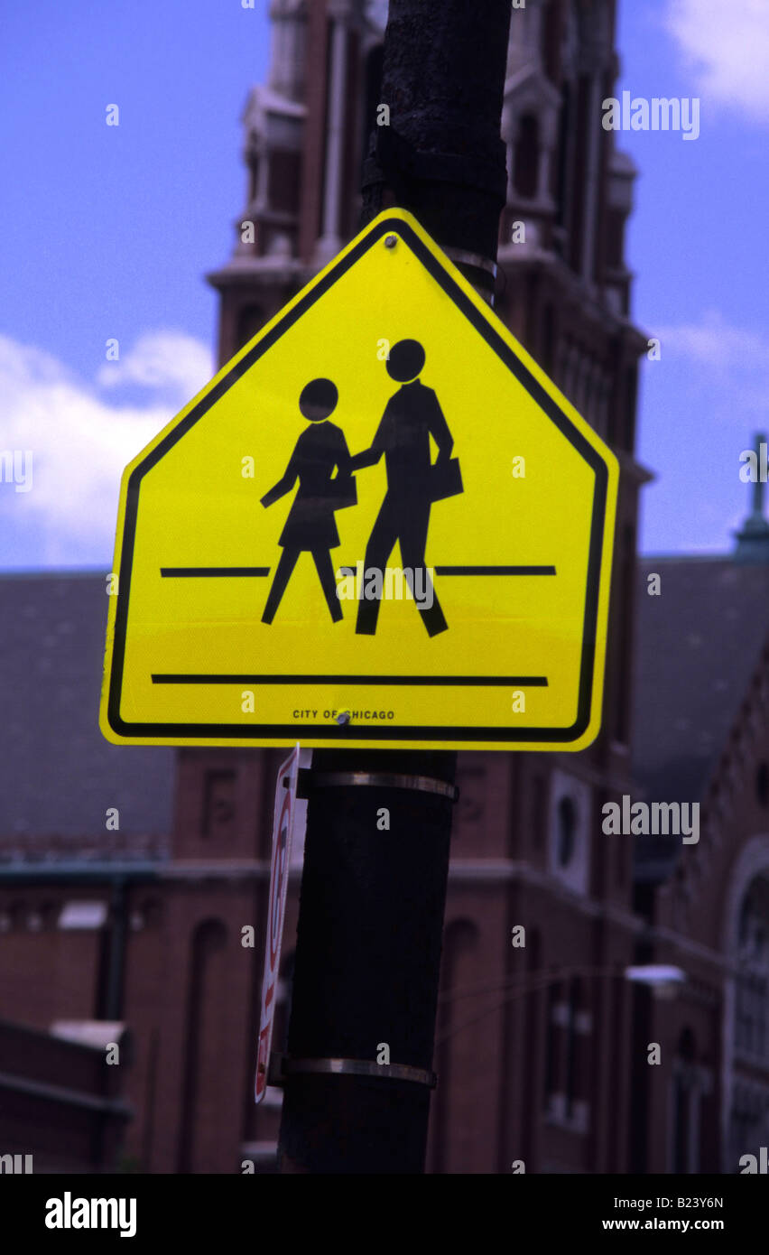 SCHOOL PEDESTRIAN CROSSING SIGN FLUORESCENT Stock Photo - Alamy