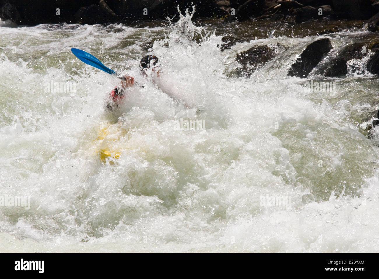 Kayak in Whitewater Stock Photo - Alamy