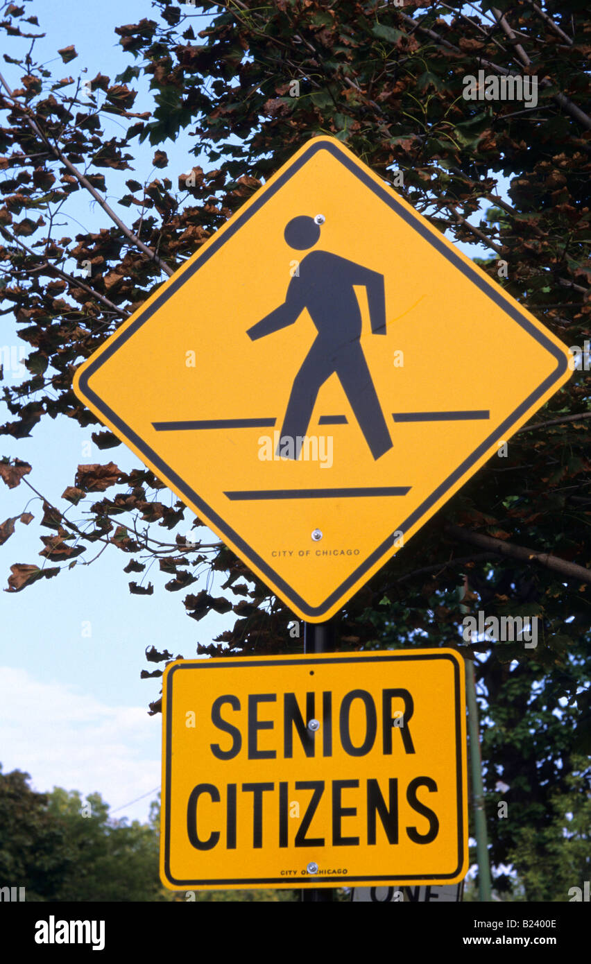 Senior citizen crossing sign hi-res stock photography and images - Alamy