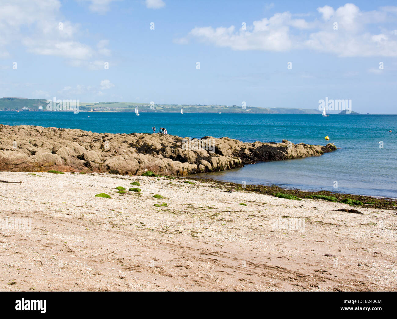 On the beach at Kingsand Cornwall Stock Photo - Alamy