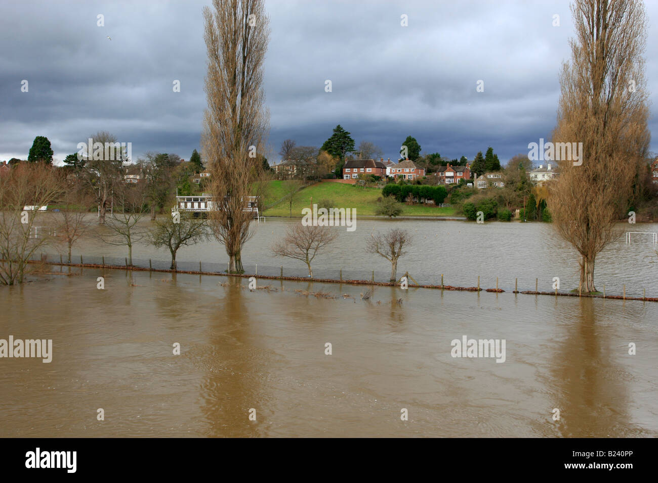 Flooded River Wye at Hereford Stock Photo - Alamy