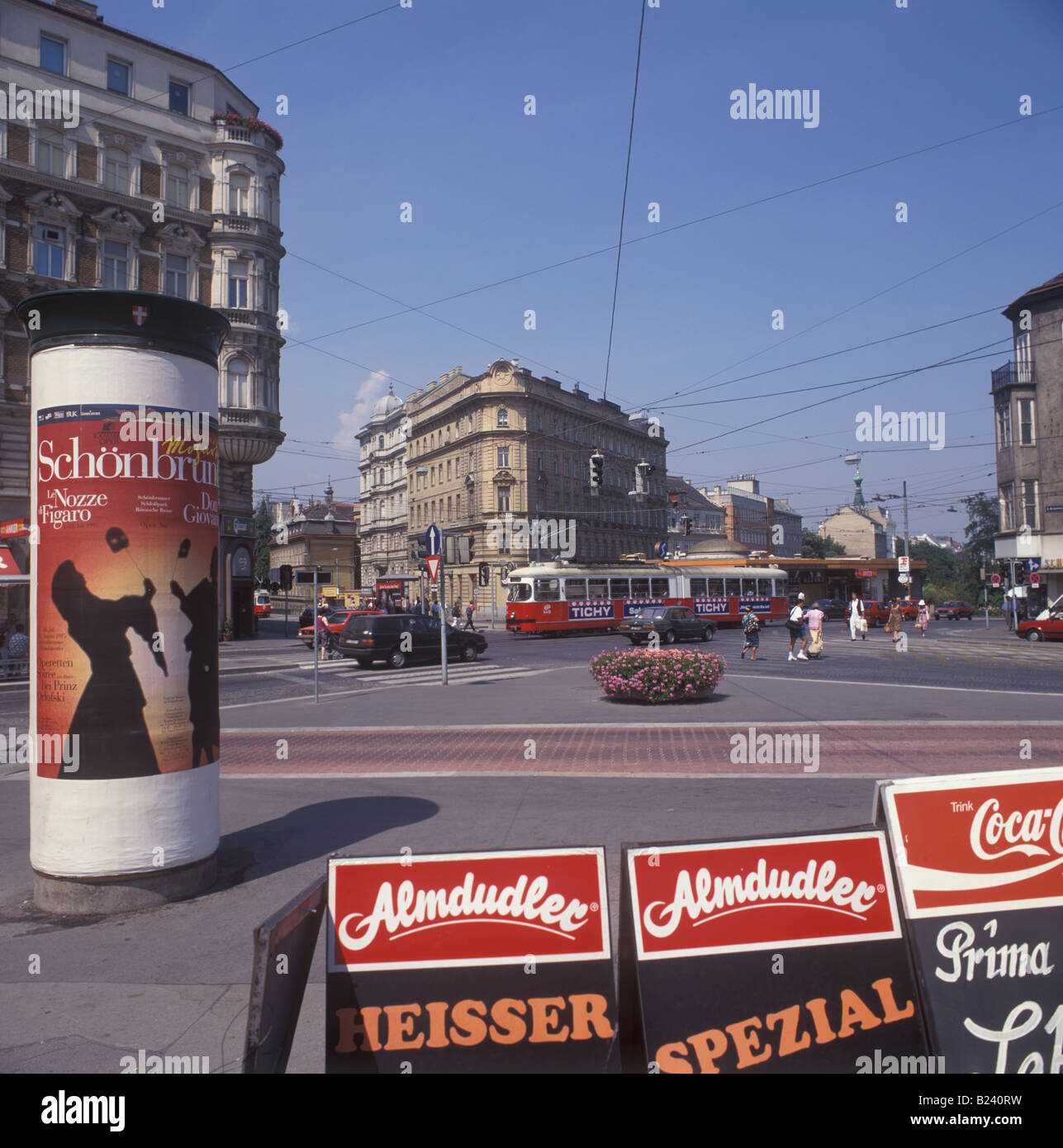 Street scene in Rennweg Square Vienna Austria Aug 1995 Stock Photo - Alamy