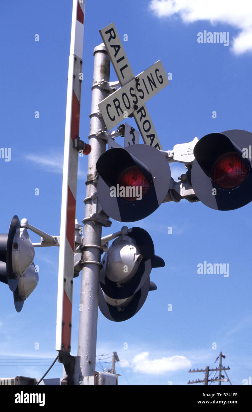 Railroad crossing with gates hi-res stock photography and images - Alamy